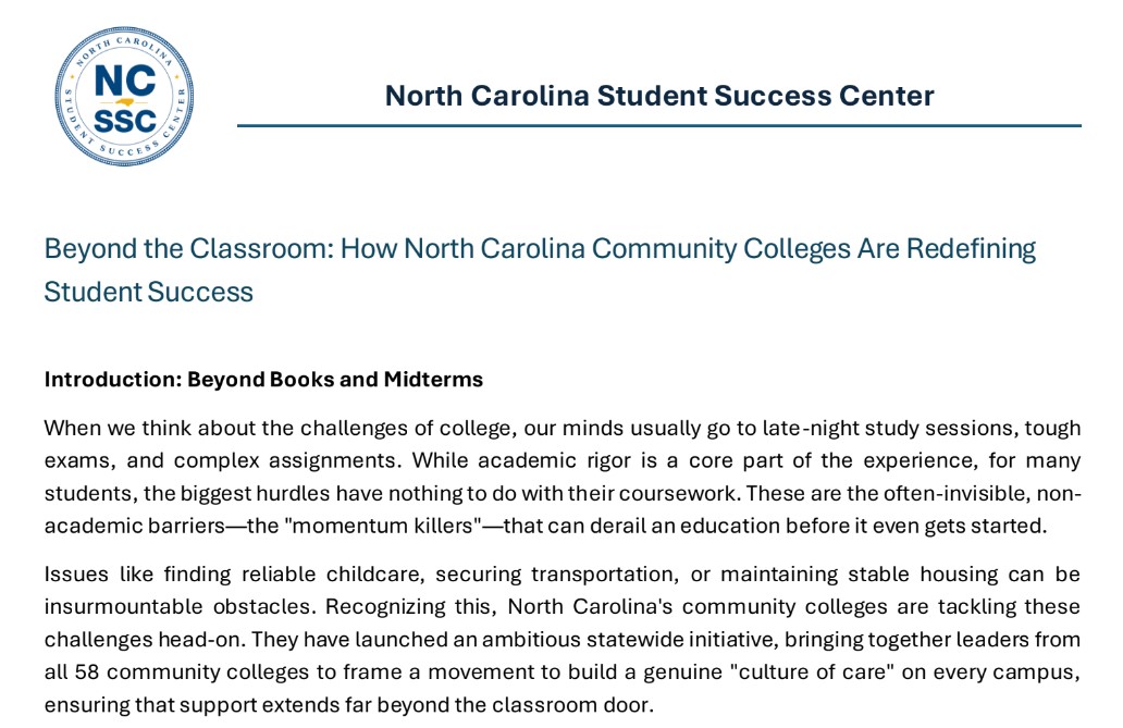 Beyond the Classroom: How North Carolina Community Colleges Are ...